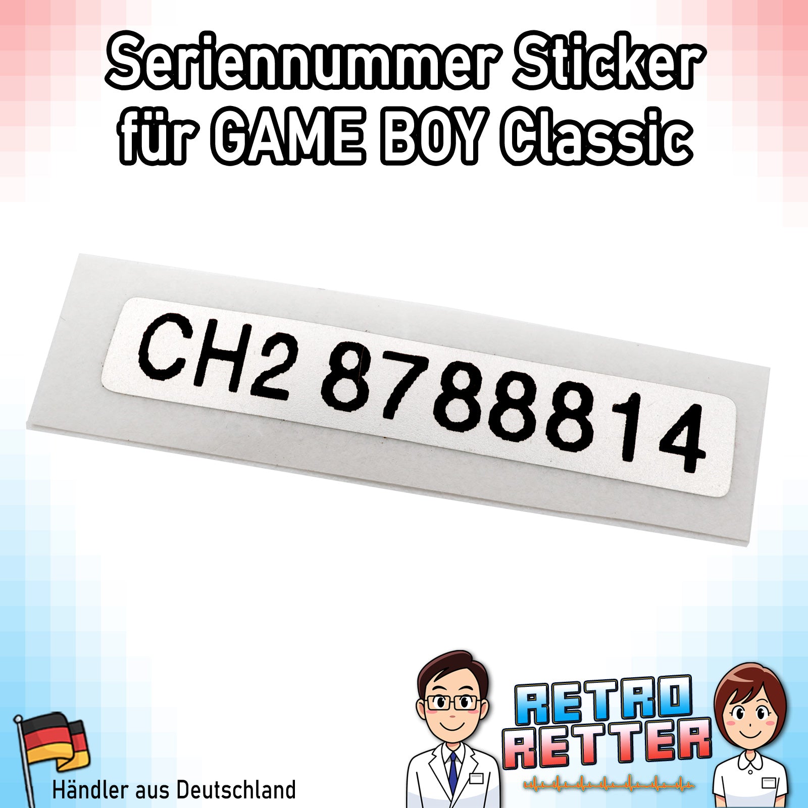 Seriennummern Aufkleber für GAME BOY Classic – Einfach anzubringen ...