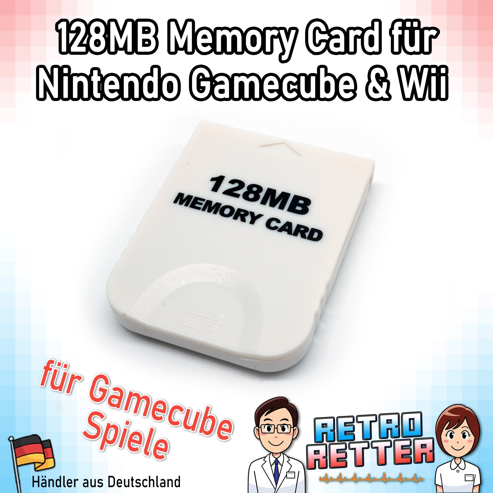 Nintendo GameCube Memory Card 128MB – Weiß – RetroRetter.de