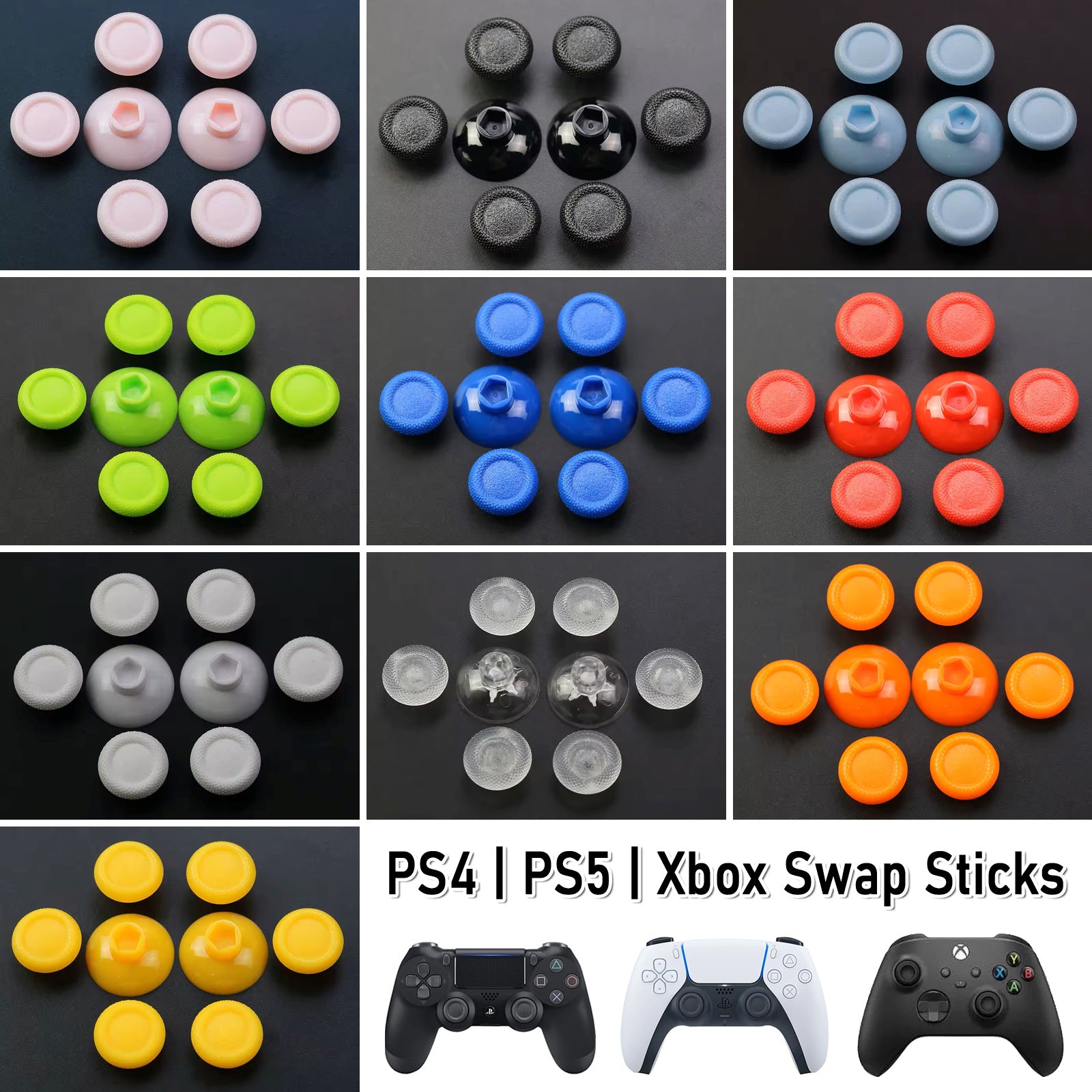 Swap Sticks Set mit Base für PS4, PS5 und Xbox Controller – RetroRetter.de