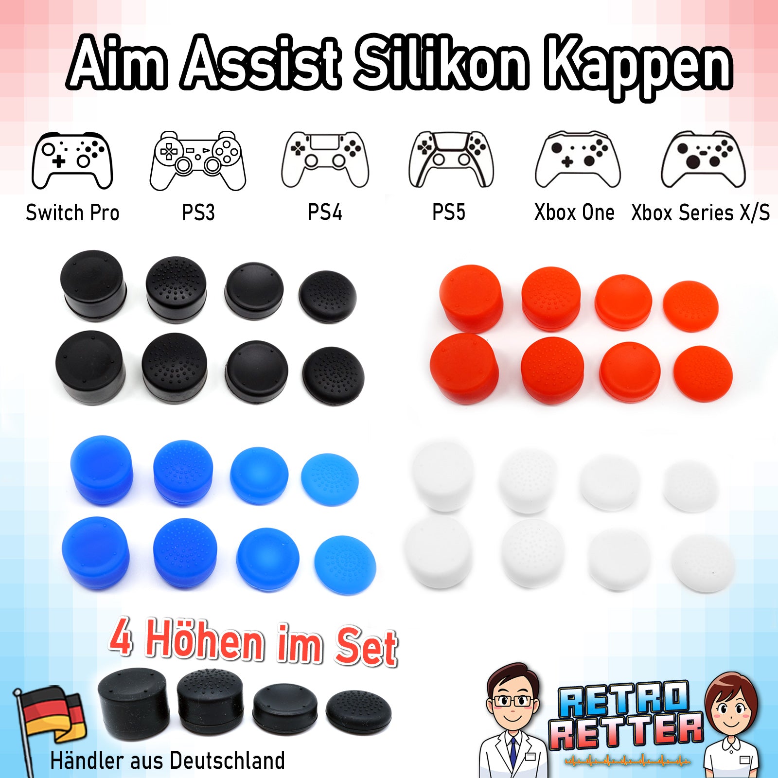 Aim Assist Thumbstick Caps für Retro Konsolen Controller – RetroRetter ...