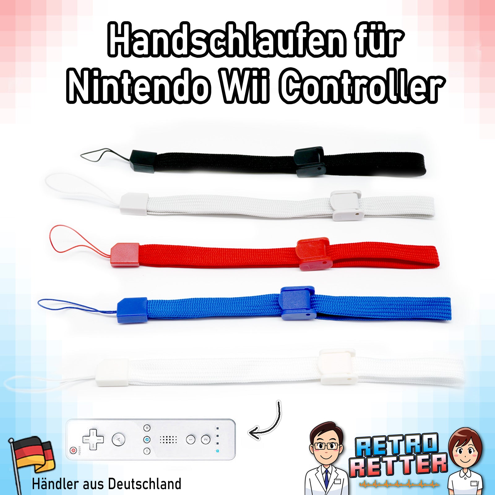 Wii & Wii U Controller-Handgelenksschlaufen - RetroRetter Ersatzteile ...